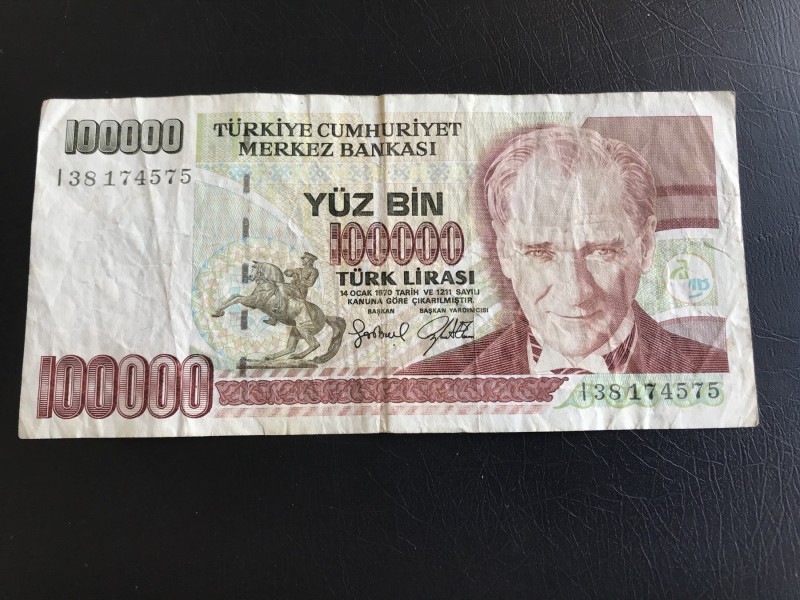 TURSKA 100 000 LIRA.