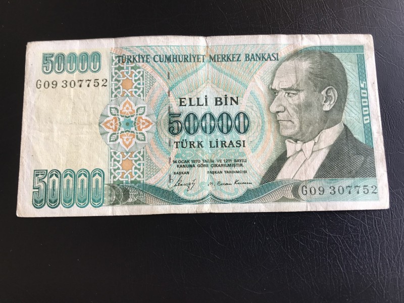 TURSKA 50 000 LIRA.