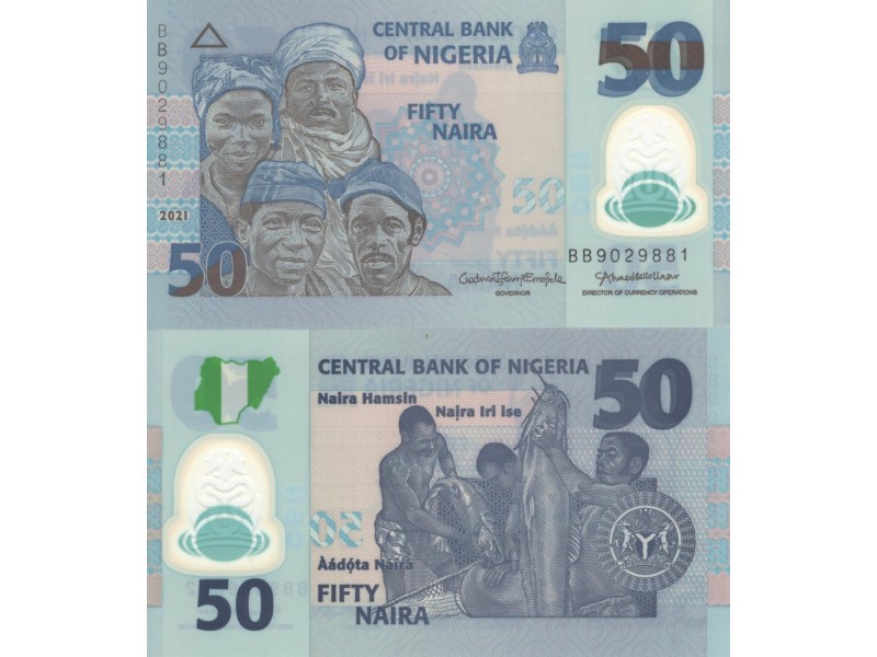 NIGERIA 50 Naira 2021 UNC, P-new Polymer