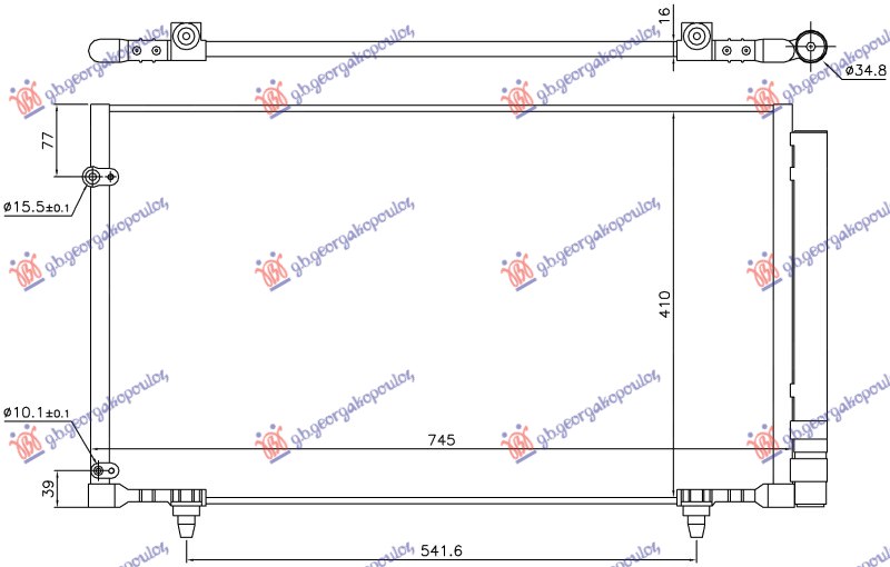 HLADNJAK KLIME 3.5 BENZIN (745x410x16) LEXUS RX 350/450 (2008-2012) (OEM: 8846048140, 884600E030)