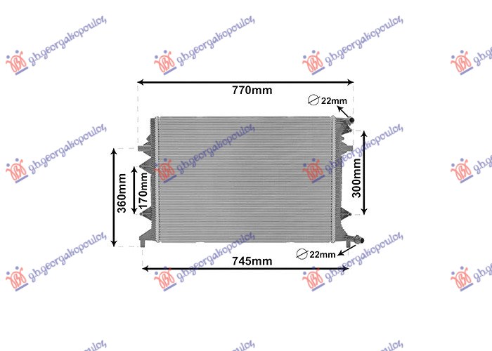 HLADNJAK MOTORA DODATNI 1.4 BENZIN TSI / 2.0 DIZEL TDI (620x460x27) VW TIGUAN (2011-2016) (OEM: 5N0121251C)