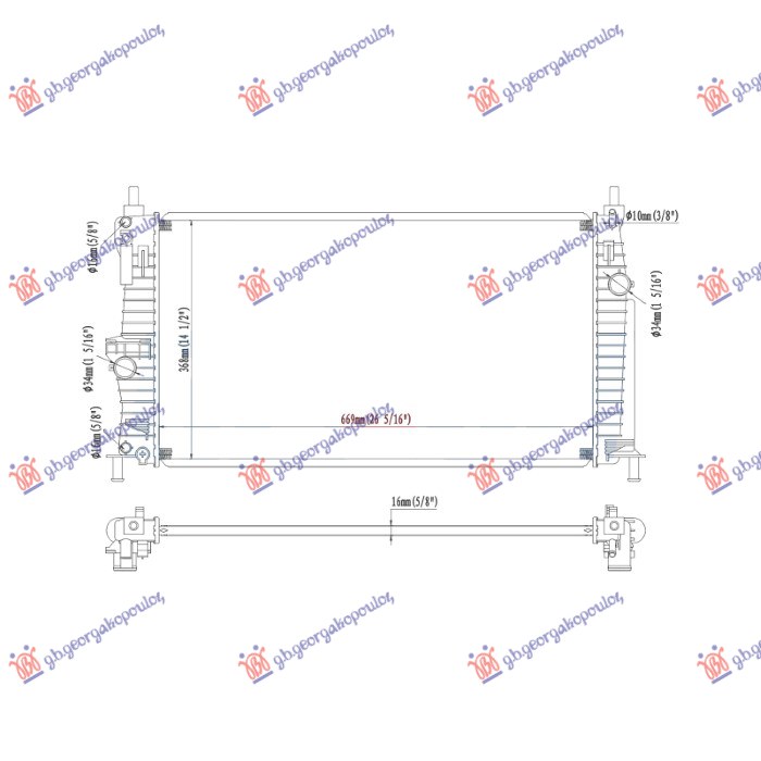 HLADNJAK MOTORA 1.6 BENZIN (AUTO) (672×376) MAZDA 3 SDN-H/B (BL) (2008-2013) (OEM: Z6811520Y)