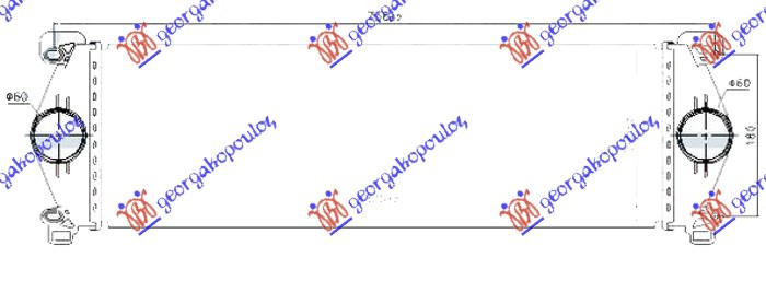 HLADNJAK INTERKULERA 3.0 DCI DIZEL (625x205x50) 04- RENAULT MASTER/MASCOTT (1998-2009) (OEM: 5001865159, 5001875210, 5010514385)