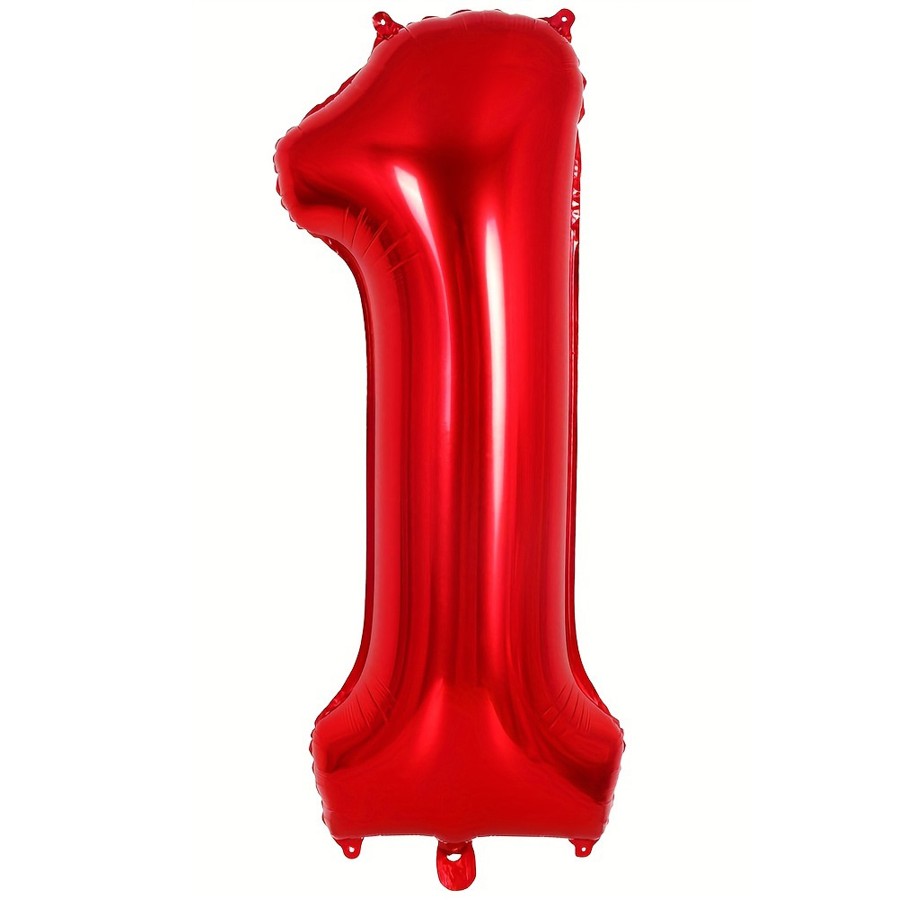 Crveni folija balon broj 1 za proslave 86 cm