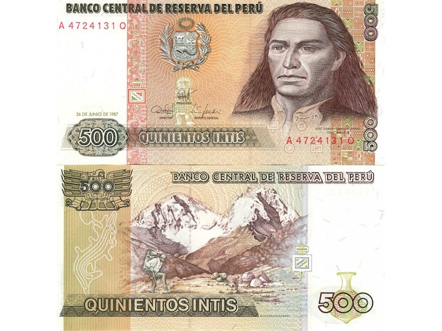 PERU 500 Intis 1987 UNC, P-134