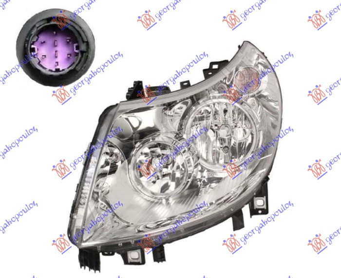 FAR ELEKTRICNI (H7/H15) SA LED DNEVNIM SVETLOM 12- (MARELLI) Leva str. FIAT DUCATO (2006-2014) (OEM: 1368641080, 1606927980)