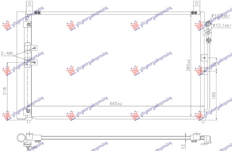 HLADNJAK KLIME 3.0 BENZIN (629x425x12) INFINITI Q50 (2014-) (OEM: 921005CF0A)