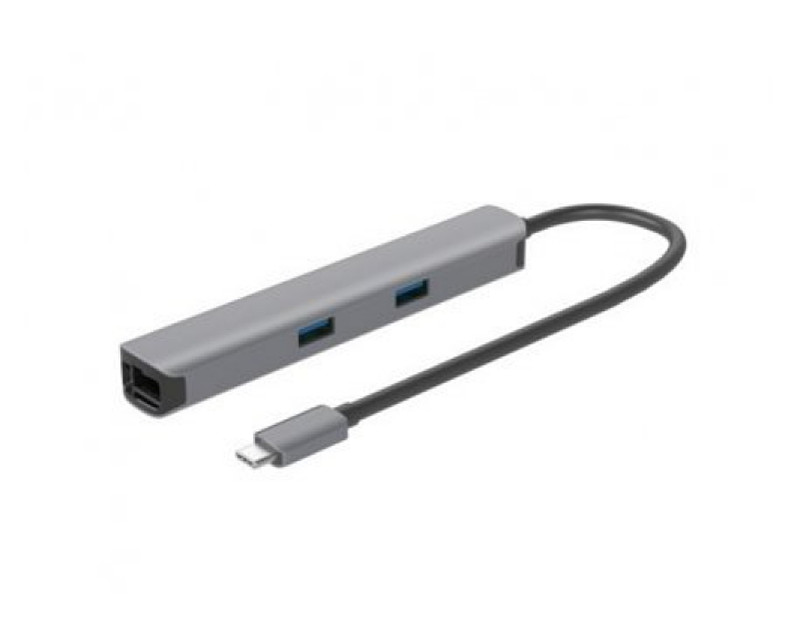 E-GREEN - Adapter USB USB 3.1 tip C (M) - HDMI + 2 x USB 3.0 + SD/TF+PD 100W + RJ45 (F)1000 Mbps (7 u 1)