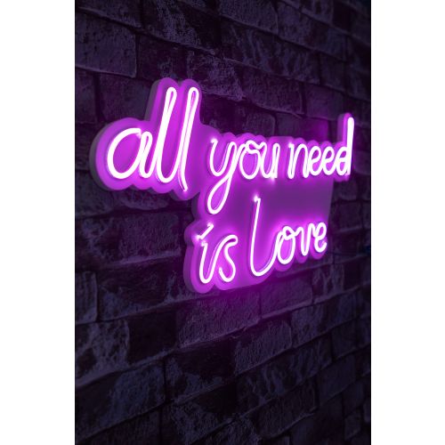 Wallity All You Need is Love - Pink Dekorativno Plastično Led Osvetljenje