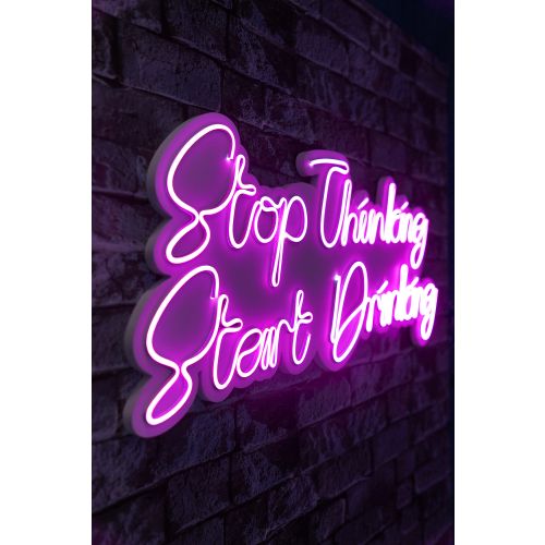 Wallity Stop Thinking Start Drinking - Pink Dekorativna Plastična LED Rasveta