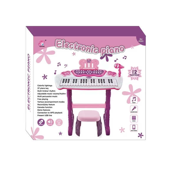 Electronic piano, igračka, klavir za devojčice, set sa stolicom