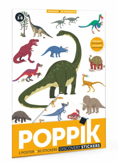 Edukativni poster sa nalepnicama - Mini otkrića, Dinosaurusi