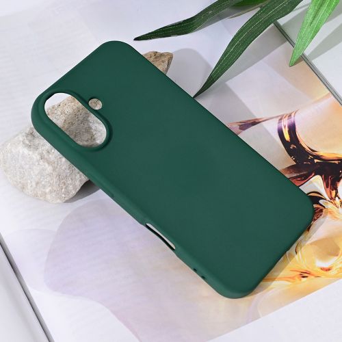 Futrola - maska Teracell Soft Velvet za iPhone 16 6.1 tamno zelena