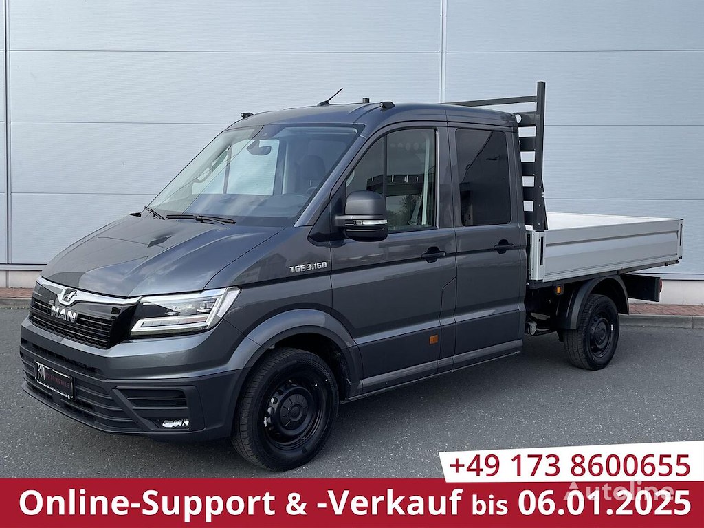 MAN TGE 3.160 Pritsche DOKA MR HECK AHK 3.5t ACC NAV kamion s ravnom platformom < 3.5t