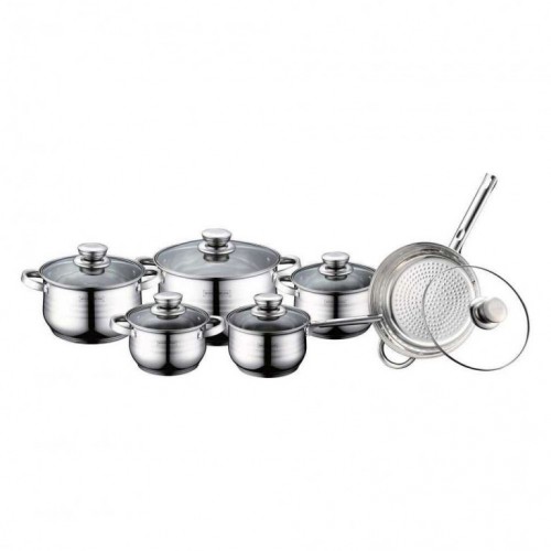 Šerpe sa poklopcem set 12 delova inox royalty rl1231-12