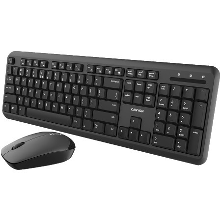 Canyon Set-W20 UK/US Keyboard+Mouse Velvet Wireless Black ( CNS-HSETW02 )