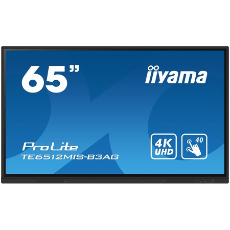 Iiyama te6512mis-b3ag 4k uhd interactive display puretouch-ir, iiware 10 with android 11, wifi ( TE6512MIS-B3AG )