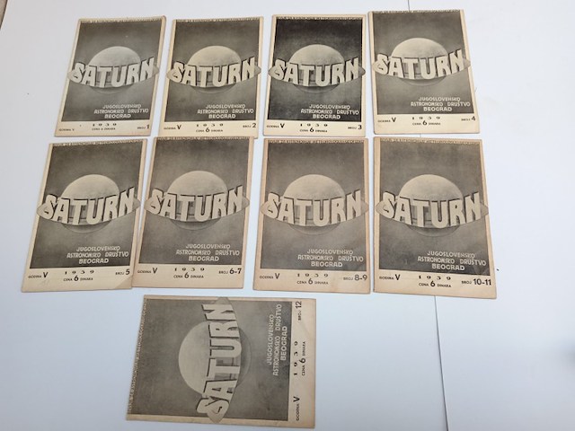 SATURN 1-12 1939 JUGOSLOVENSKO ASTRONOMSKO DRUSTVO BEOG