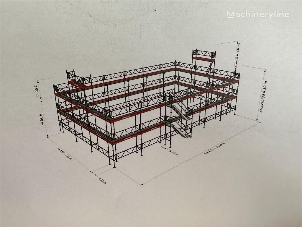 Prodaje se Altrad Assco Byggställning 354m2 - Modul Stål, inkl trappor säljes via skele na aukciji