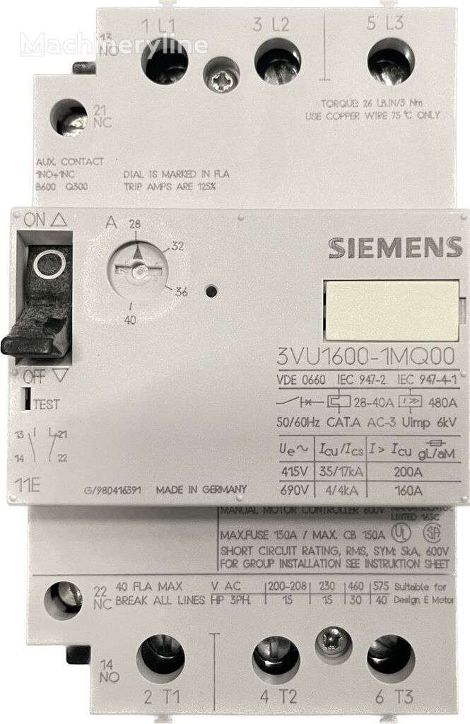 Siemens 3VU1600-1MQ00 upravljačka jedinica za industrijskog robota