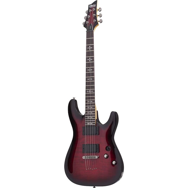 SCHECTER DEMON-6 CRIMSON RED BURST