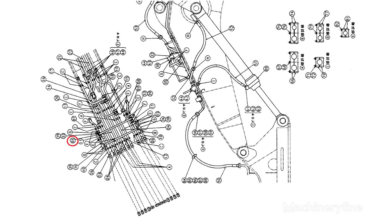 PIPE Hitachi 8065592 za Hitachi EX1800 EX1800-3 EX1900-5 EX1900-6 EX1900E-6BH bagera