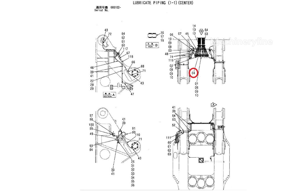 Hitachi 4624372 hidraulični razvodnik za Hitachi EX8000 EX8000-6 EX8000E-6 EX8000-6B-BH EX8000-6B-LD bagera