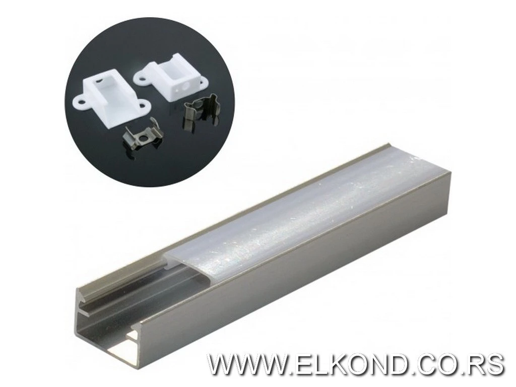 ALU PROFIL SET ZA LED TRAKE 14,4X8,8X2000mm M506