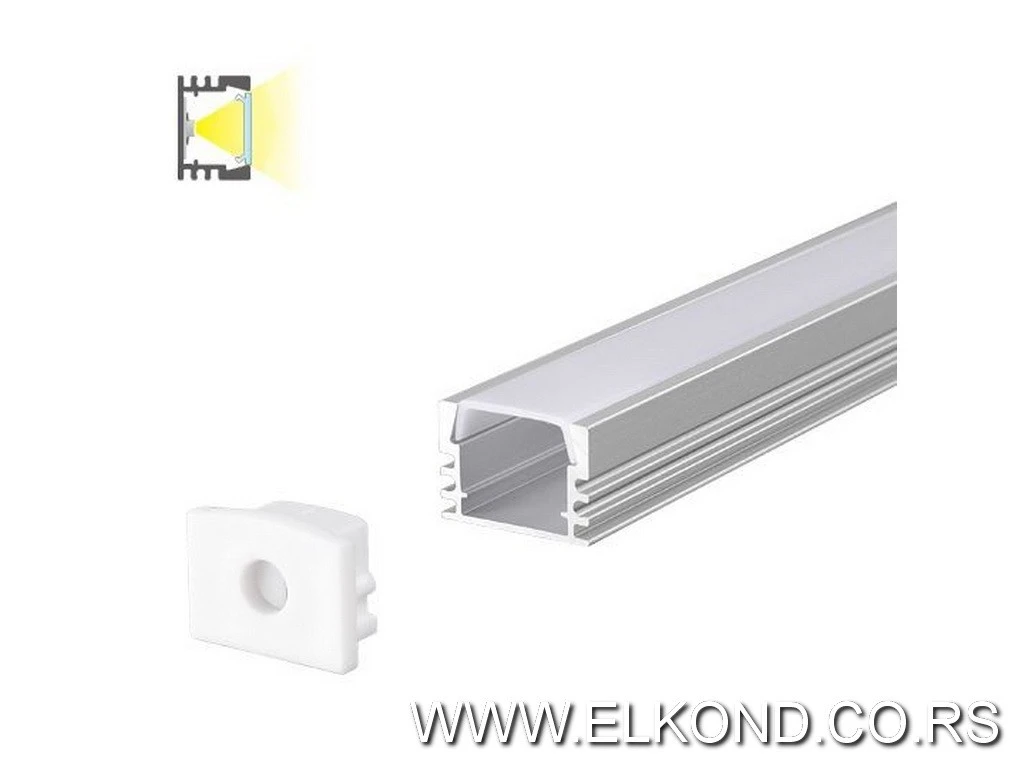 ALU PROFIL SET ZA LED TRAKE 17,4X12,1X2000mm M505