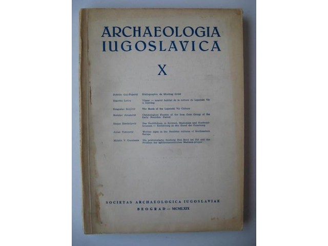 ar - ARCHEOLOGIA YUGOSLAVICA X