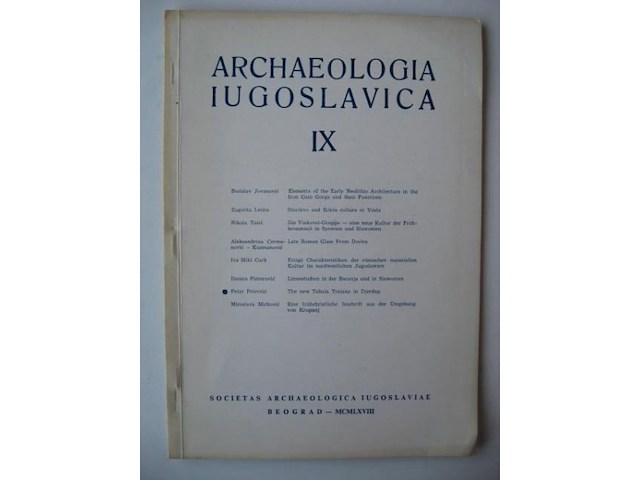 ar - ARCHEOLOGIA YUGOSLAVICA IX