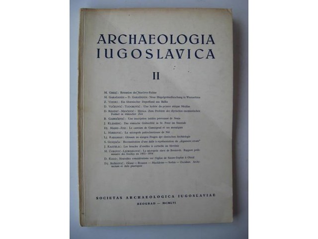 ar - ARCHEOLOGIA YUGOSLAVICA II