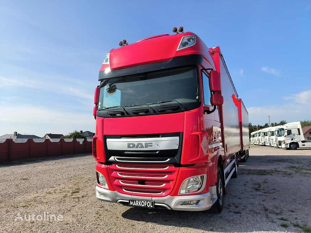 DAF XF510/ Zestaw przestrzenny/ Retarder/ 2 baki kamion sa klizna zavesa cerada + prikolica sa kliznom ceradom