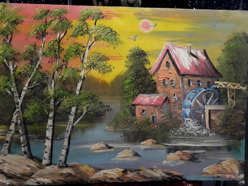 stari mlin 70x50cm ulje na platnu