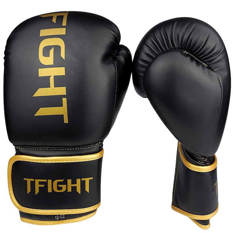 TFIGHT PROTEKT BOXING GLOVES BLACK/GOLD – RUKAVICE ZA BOKS