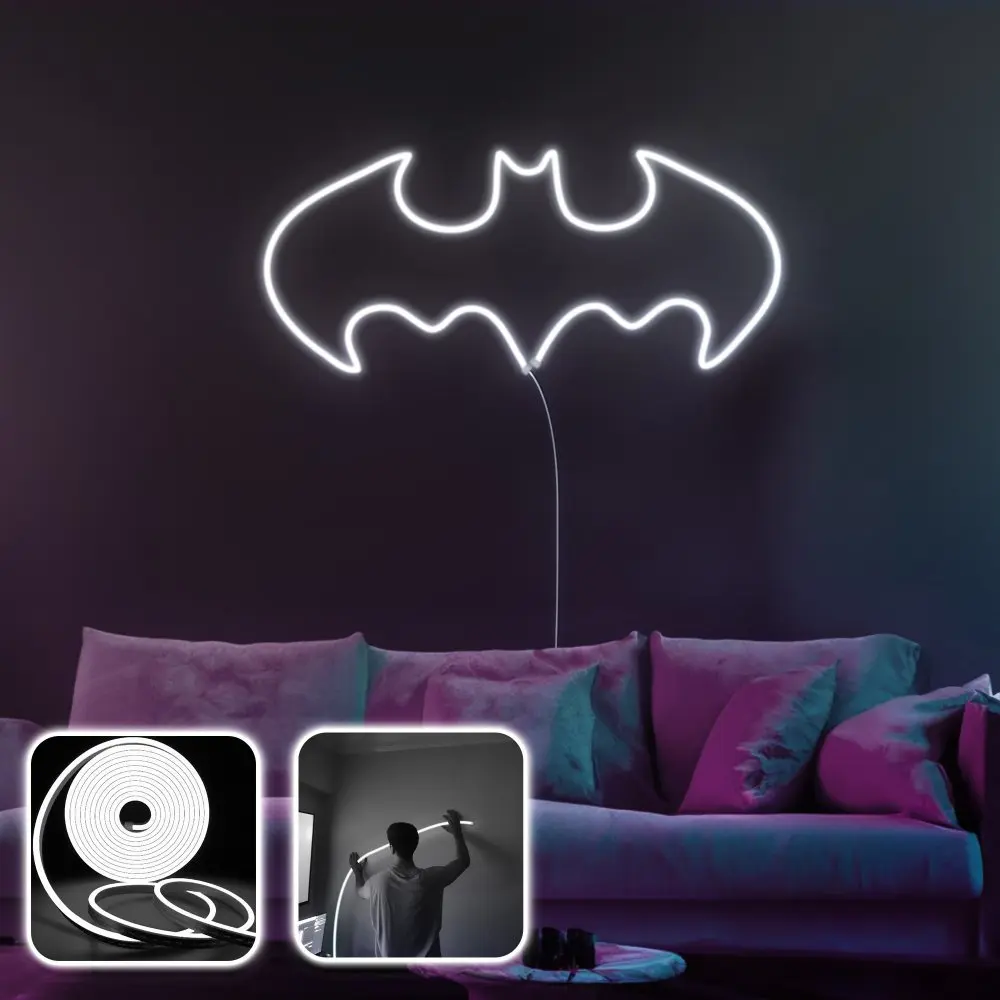 Opviq Batman Night Large Zidna LED dekoracija, Bela