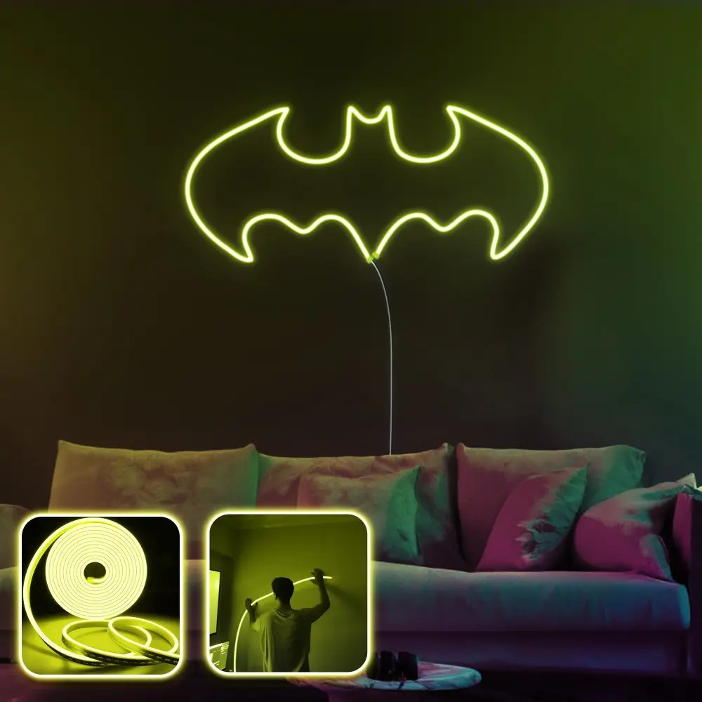 Opviq Zidna Batman Night Large LED dekoracija, Žuta