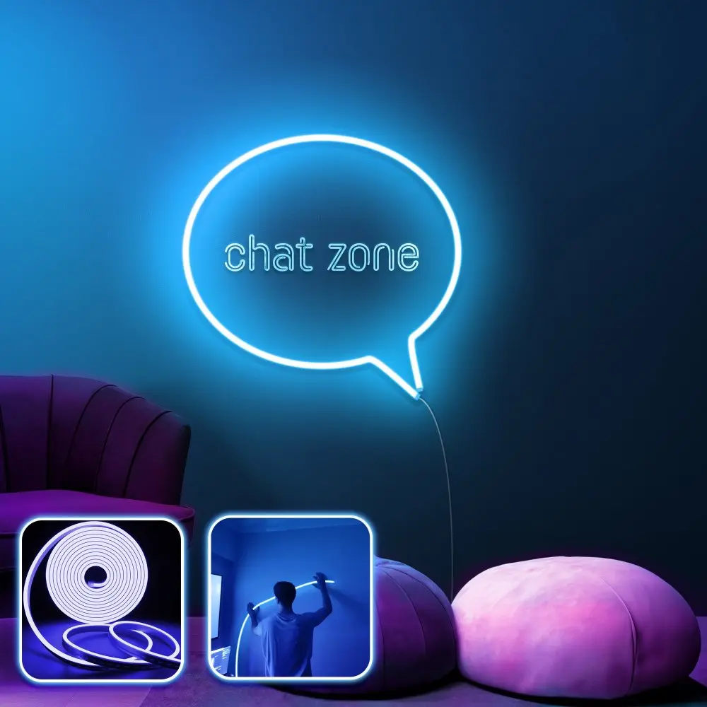 Opviq Chat Zone Medium Zidna LED dekoracija, Plava