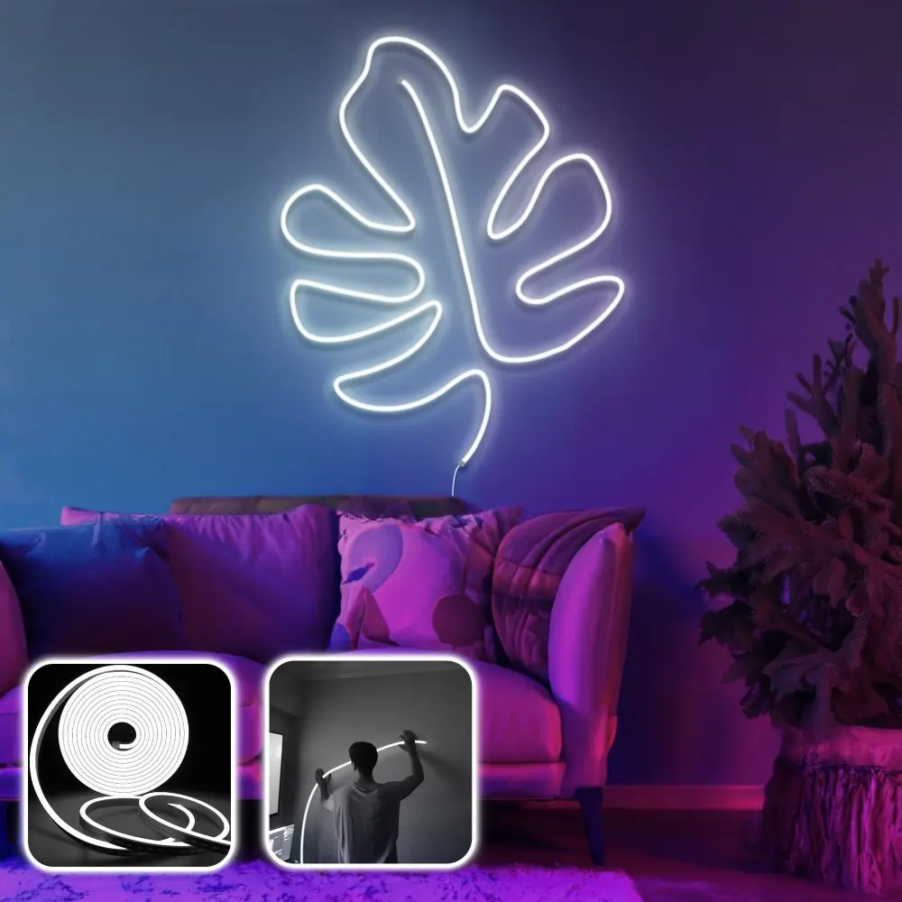 Opviq Leaf Large Zidna LED dekoracija, Bela