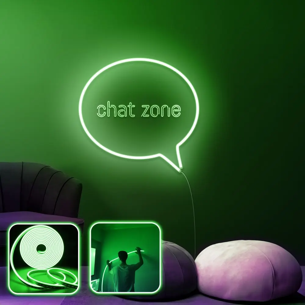 Opviq Chat Zone Medium Zidna LED dekoracija, Zelena