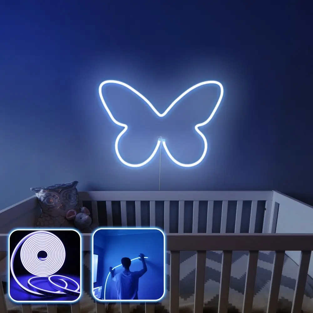 Opviq Butterfly Medium Zidna LED dekoracija, Plava