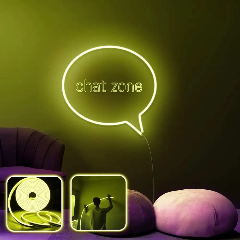 Opviq Chat Zone Medium Zidna LED dekoracija, Žuta