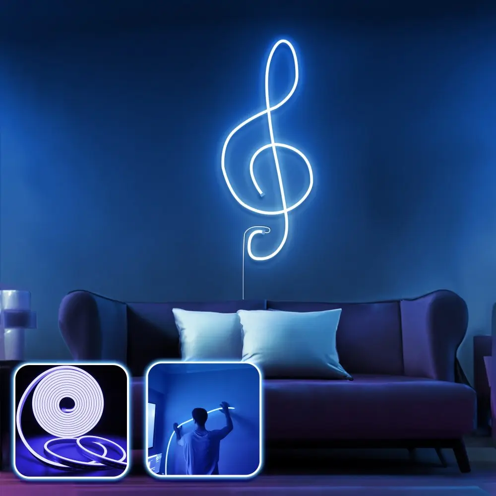 Opviq Music Medium Zidna LED dekoracija, Plava