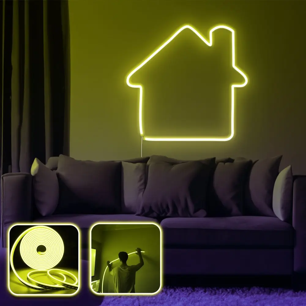 Opviq Home Medium Zidna LED dekoracija, Žuta