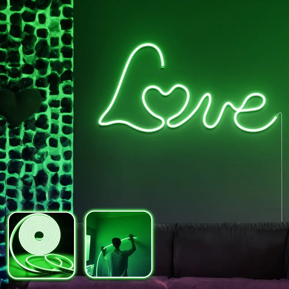 Opviq Love in Love Large Zidna LED dekoracija, Zelena