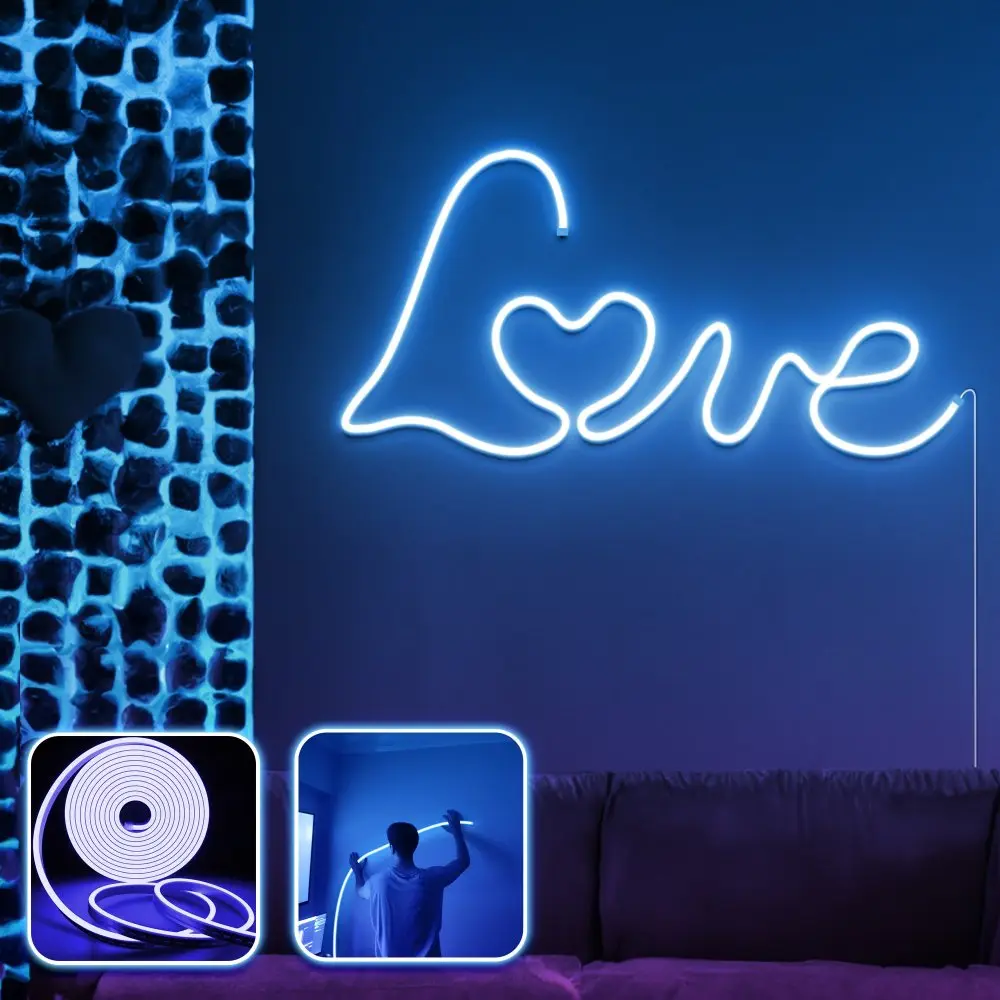 Opviq Love in Love Large Zidna LED dekoracija, Plava