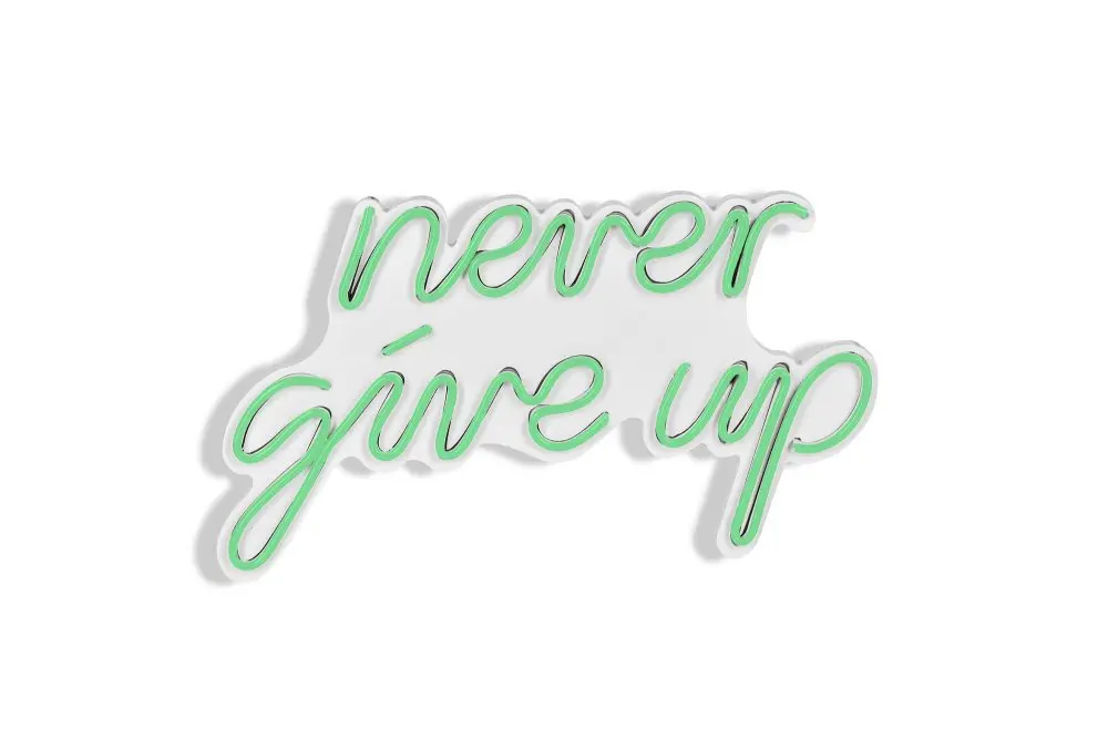 Wallxpert Never Give Up Dekorativna rasveta, Zelena