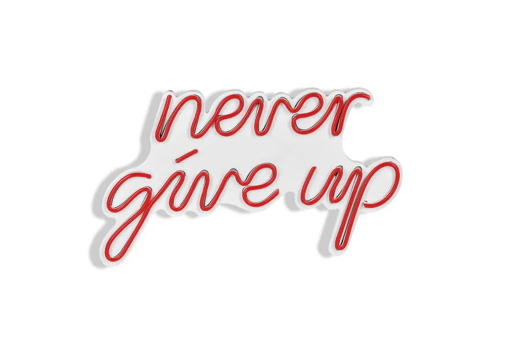 Wallxpert Never Give Up Dekorativna rasveta, Crvena