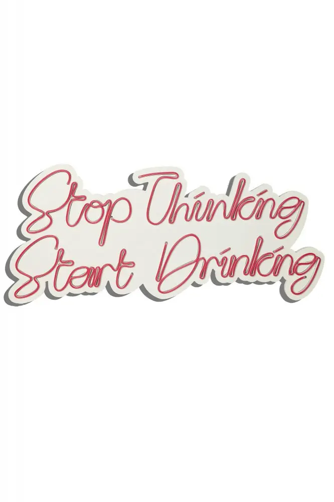 Wallxpert Stop Thinking Start Drinking Dekorativna rasveta, Crvena