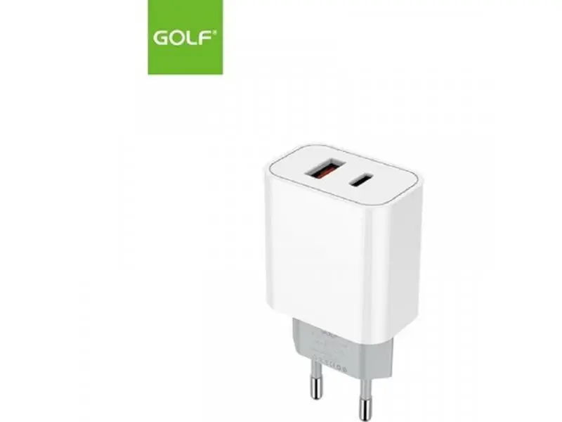 GOLF GF-U33 Kućni punjač, 30W, PD, Brzi, Beli